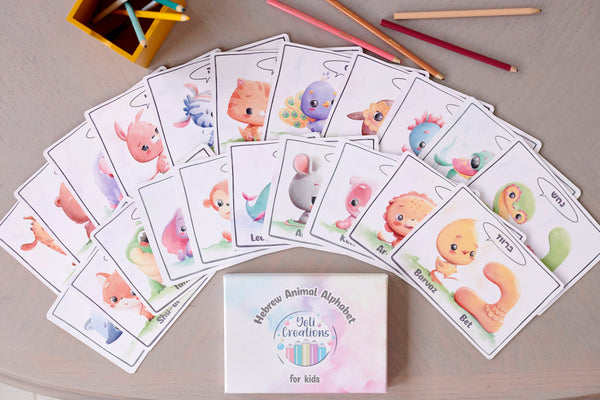 Animal Hebrew Alphabet Flash Cards – Yeli Creations Store